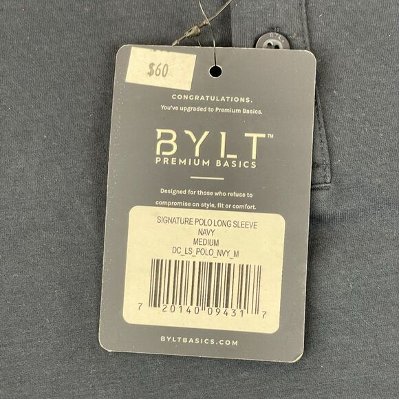 BYLT Basics | Shirts | Bylt Polo Shirt Men Medium Navy Blue Signature ...